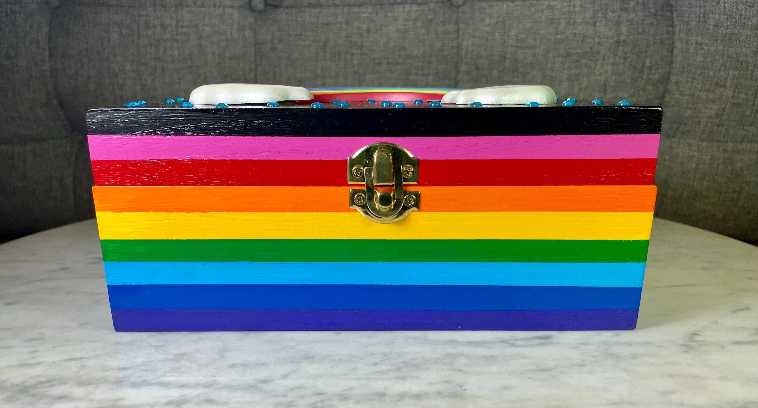 Rainbow Treasure Box, Chakra Box, Tarot Card Box, Gift Box, Keepsake ...