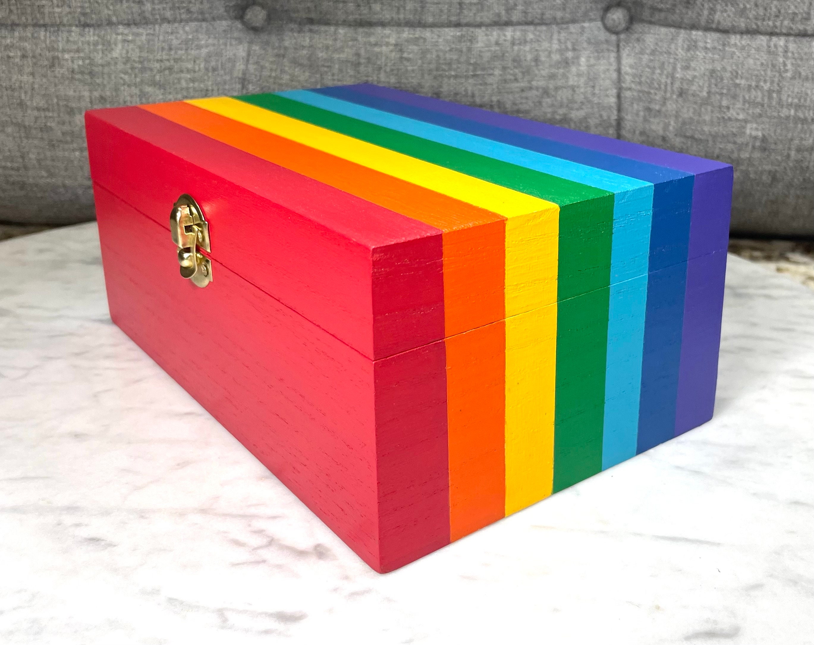 Rainbow Box, Chakra Box, Tarot Card Box, Gift Box, Keepsake Box ...