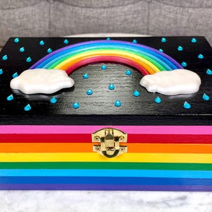 Rainbow Treasure Box, Chakra Box, Tarot Card Box, Gift Box, Keepsake ...