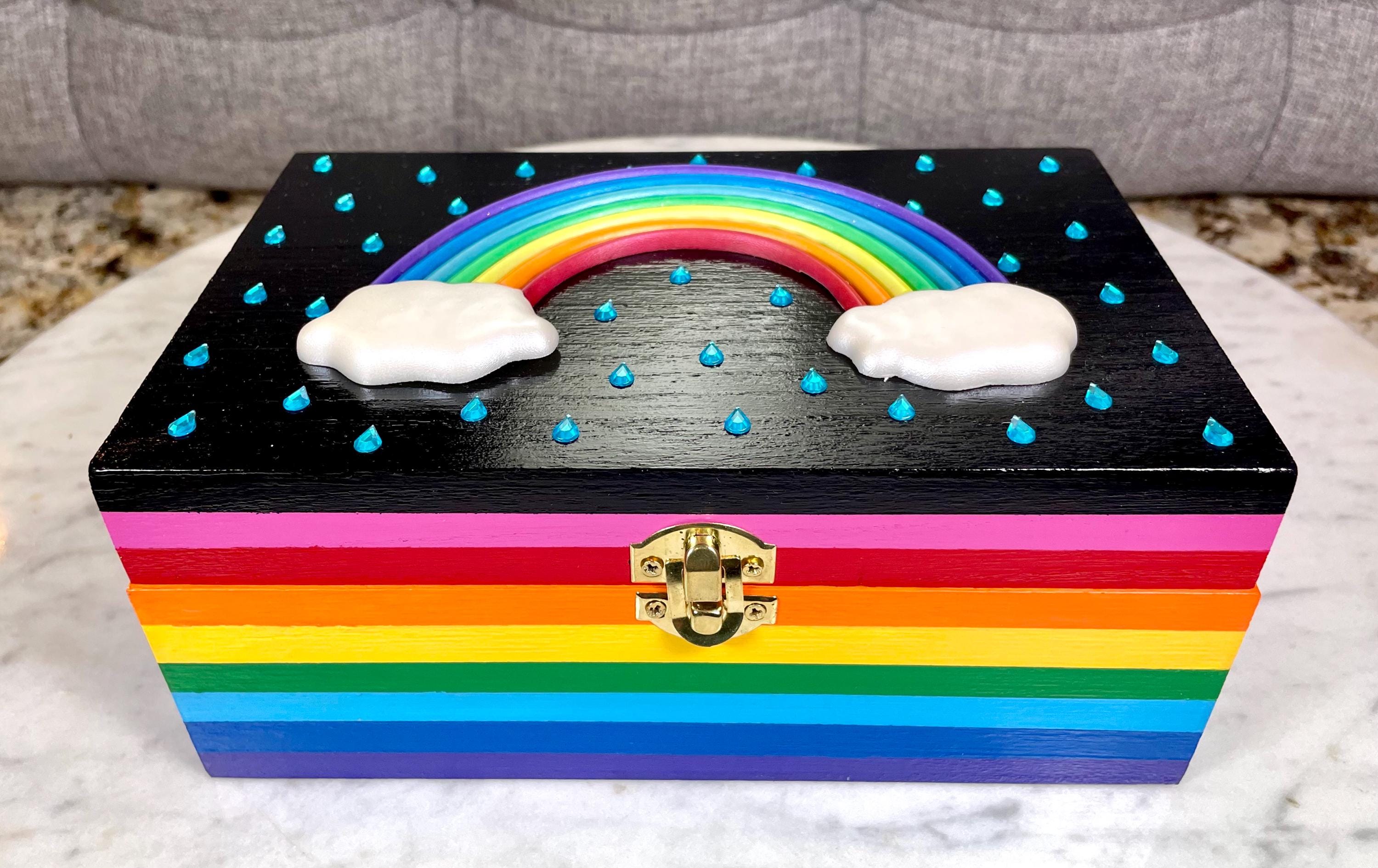 Rainbow Treasure Box, Chakra Box, Tarot Card Box, Gift Box, Keepsake ...