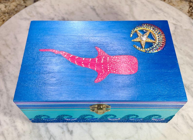 Whale Shark Treasure Chest Box Gift Box, Jewelry Box, Keepsake Box ...