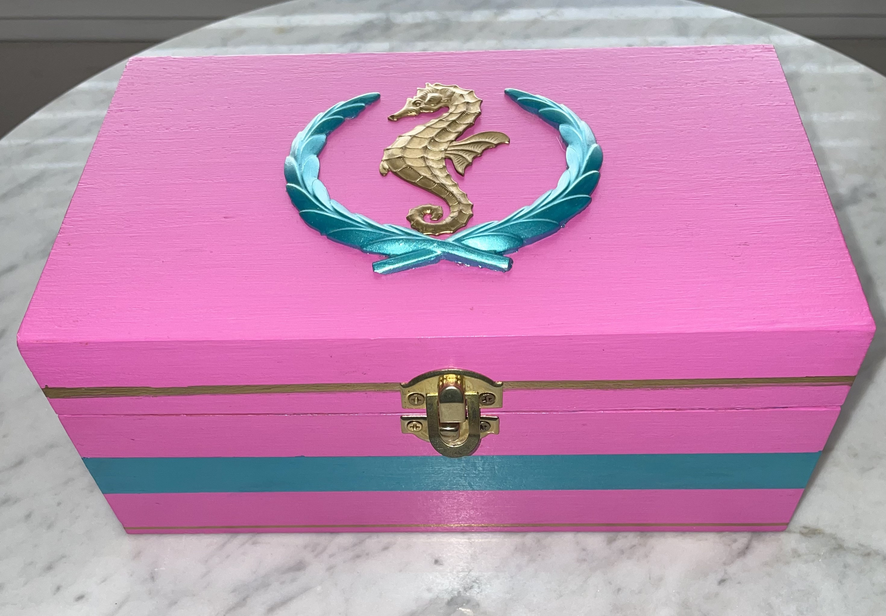 Seahorse Box, Tarot Card Box, Gift Box, Keepsake Box, Painted Box ...