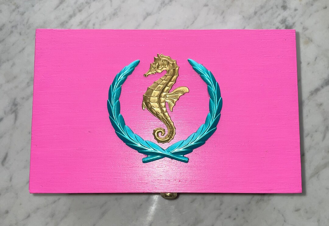 Seahorse Box, Tarot Card Box, Gift Box, Keepsake Box, Painted Box ...