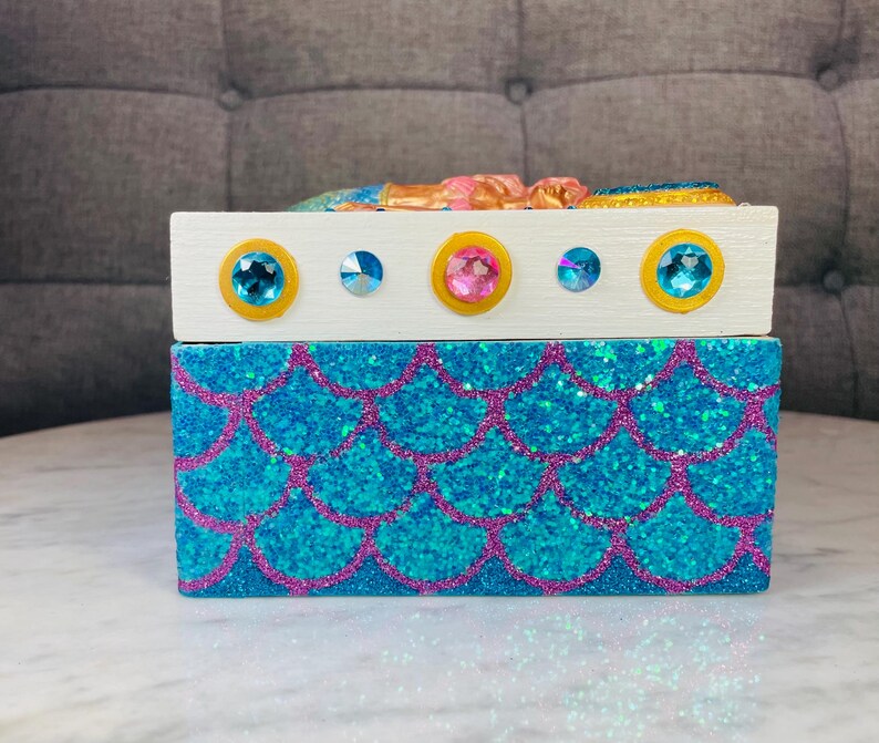 Glitter Mermaid Treasure Chest Box Gift Box, Jewelry Box, Keepsake Box ...