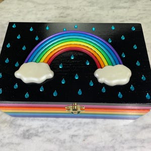 Rainbow Treasure Box, Chakra Box, Tarot Card Box, Gift Box, Keepsake ...