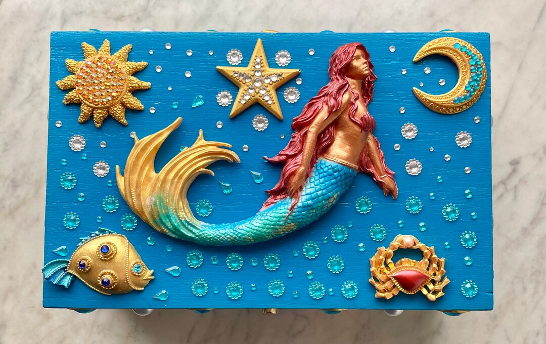 Mermaid Treasure Chest, Gift Box, Jewelry Box, Keepsake Box - Etsy