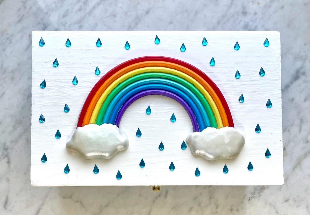 Rainbow Treasure Box, Chakra Box, Tarot Card Box, Gift Box, Keepsake ...