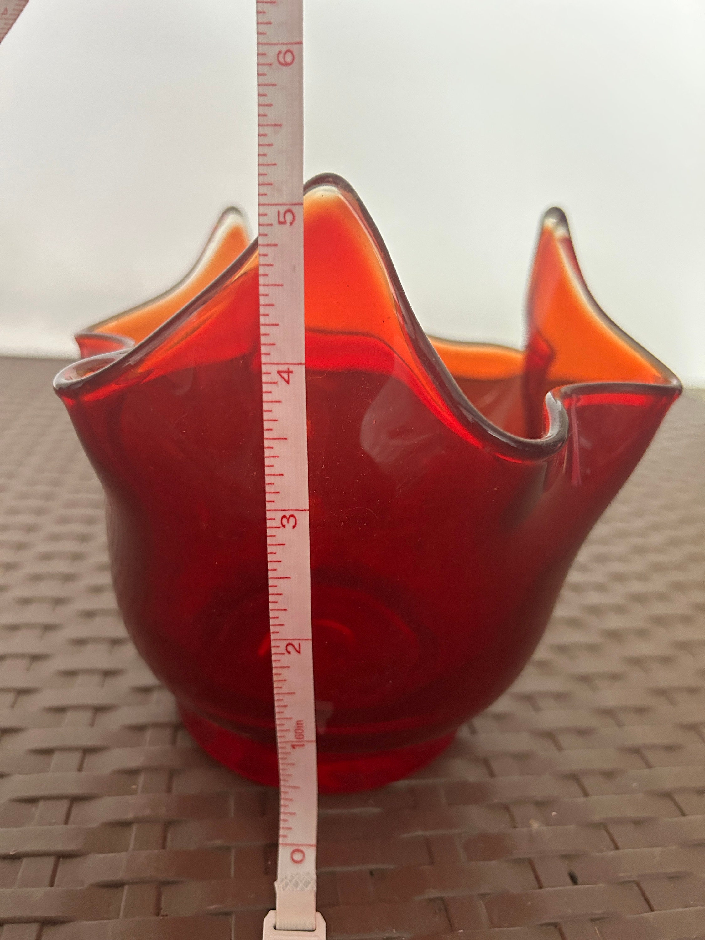 Vintage Red Glass Candy Bowl Serving Dish Artist Glass - Etsy