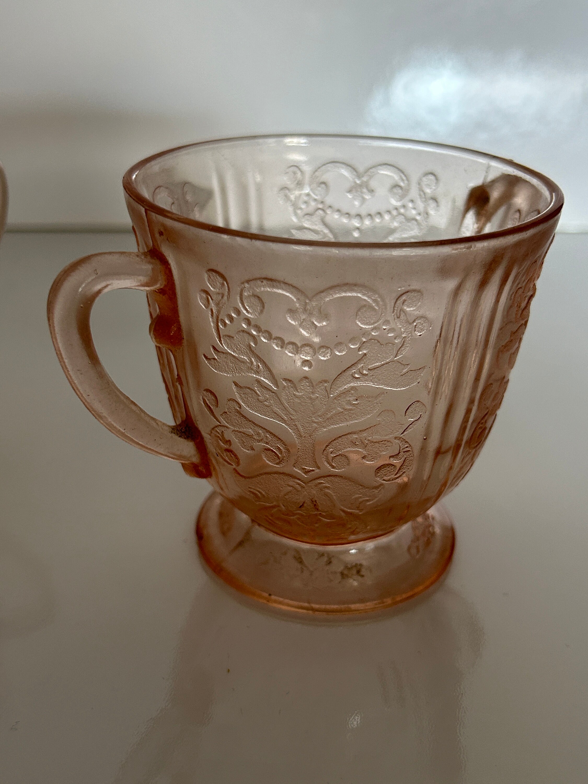 Blush Pink Depression Glass Sugar and Creamer 1930s Macbeth Evans ...