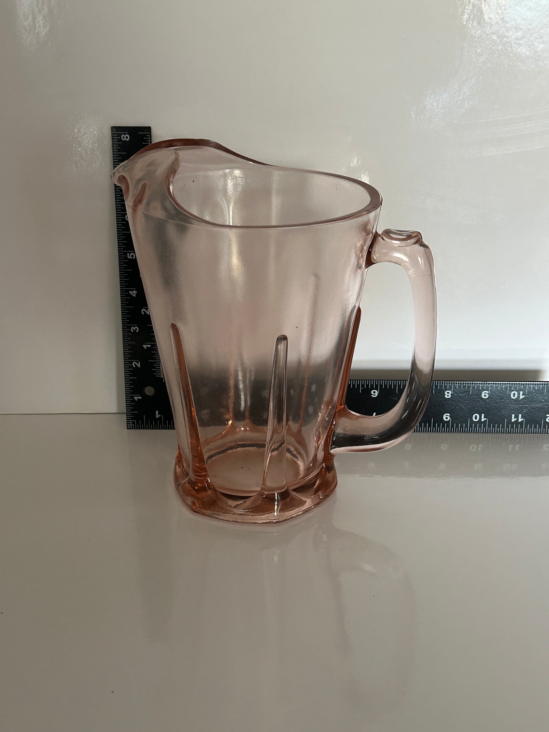 Large and Heavy Vintage Pink Depression Glass Water Pitcher - Etsy