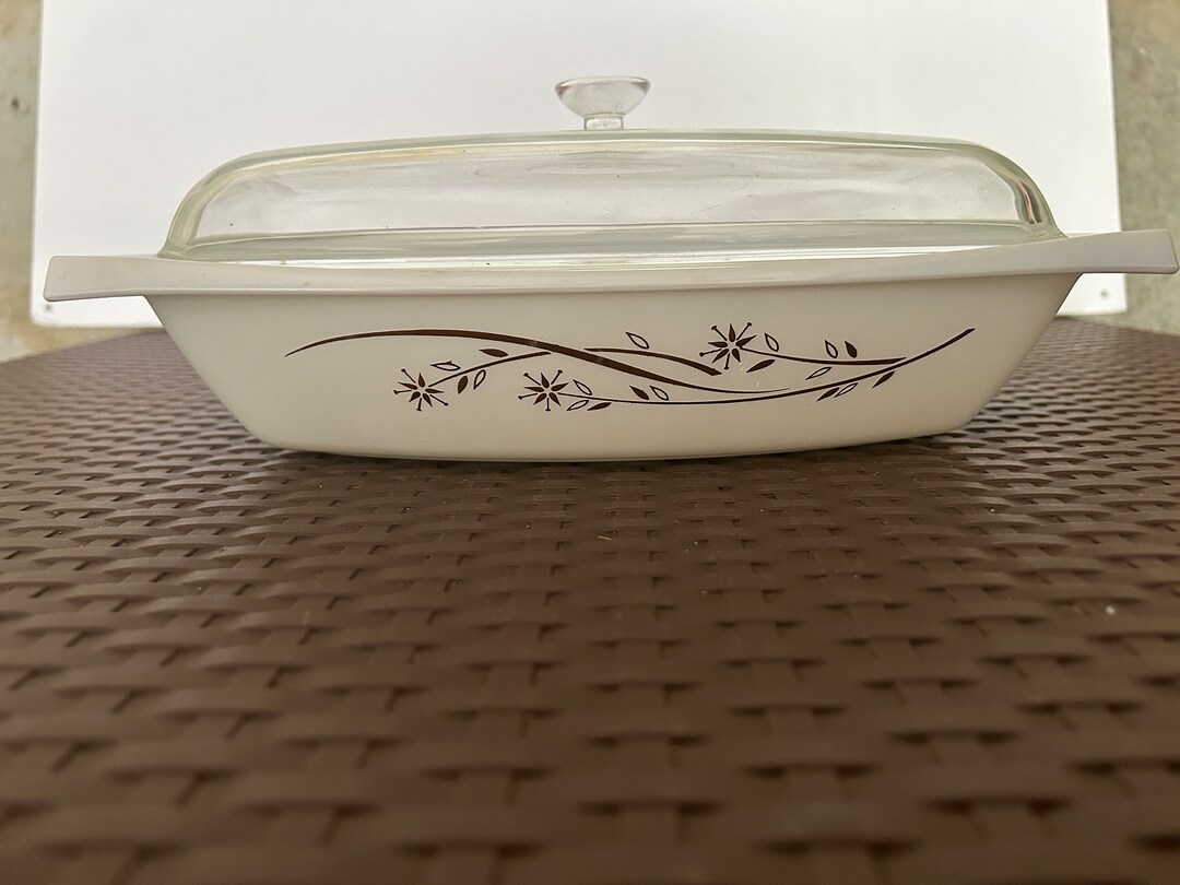 Vintage Pyrex Golden Honeysuckle Covered Glass Ceramic Casserole - 055 ...
