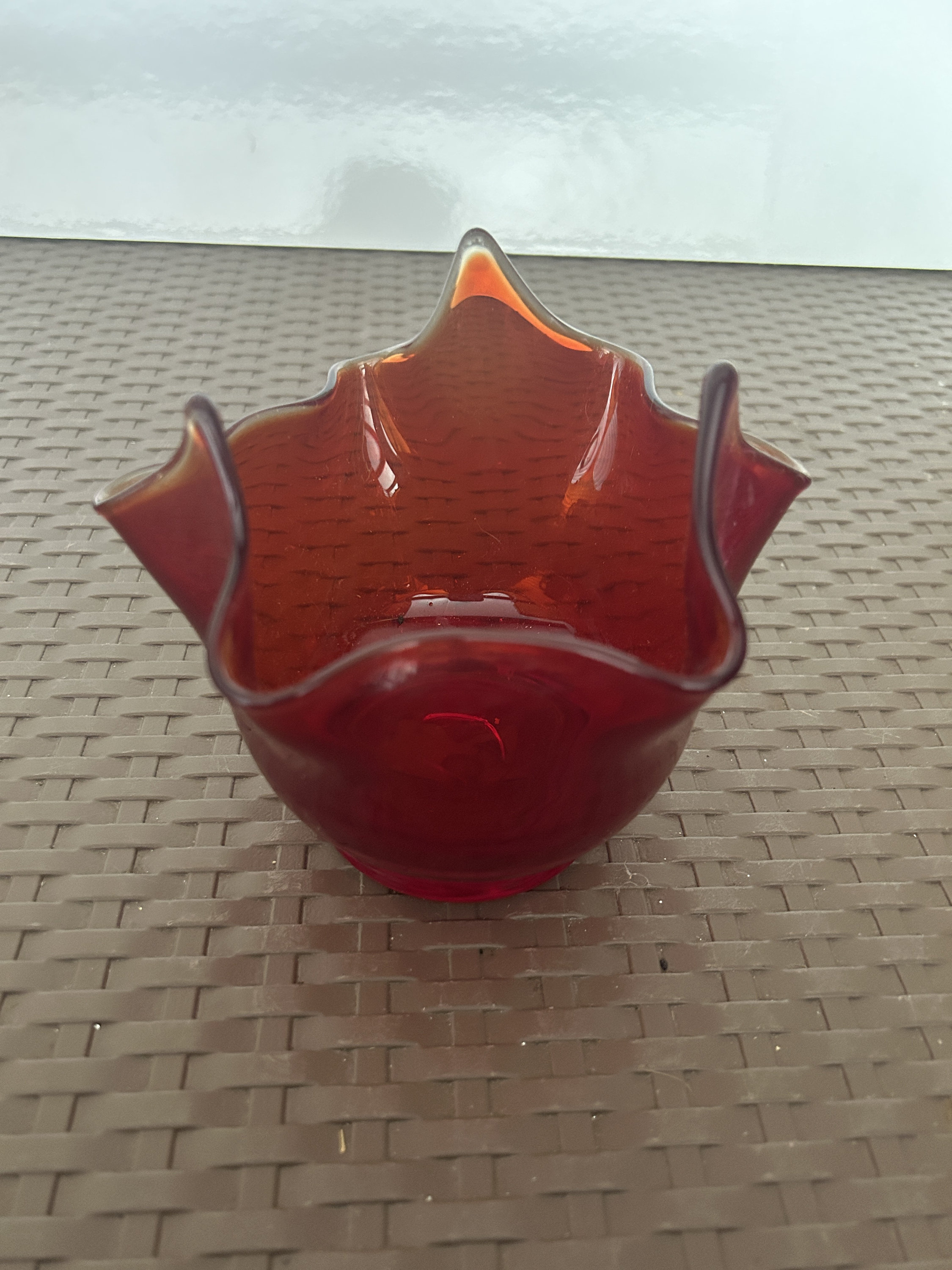 Vintage Red Glass Candy Bowl Serving Dish Artist Glass - Etsy