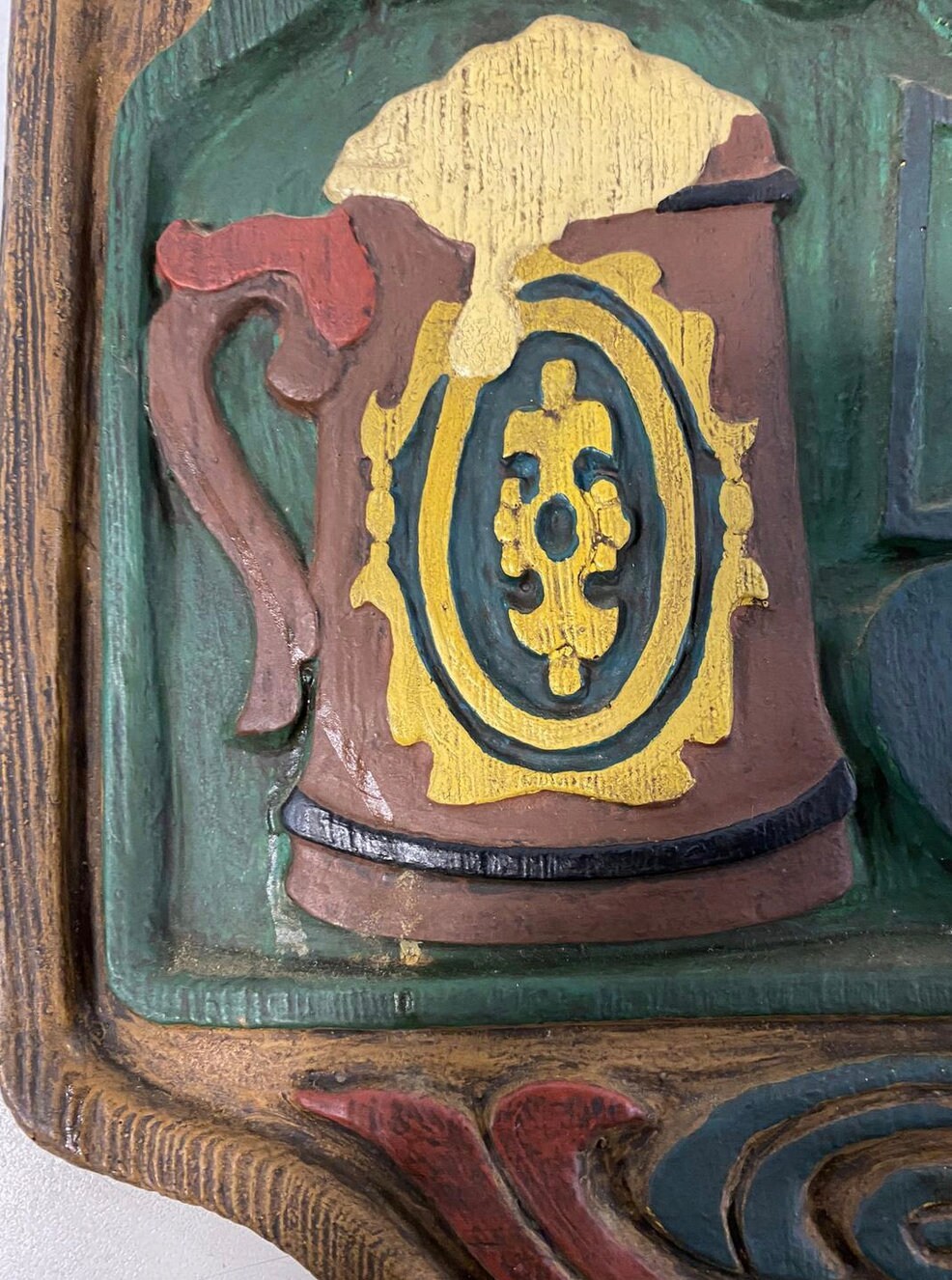 Vintage Plaster Beer Sign beer on Draught 5 Cents - Etsy