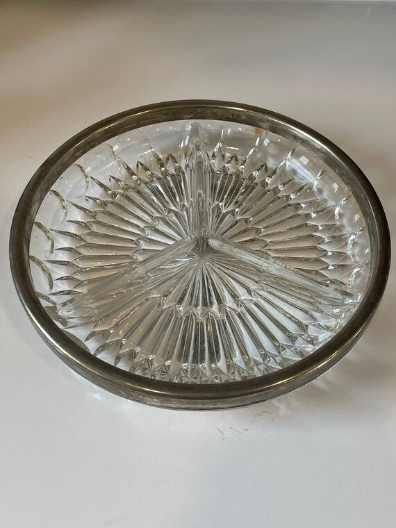Vintage Italian Leonard Crystal Silver 9 Divided - Etsy