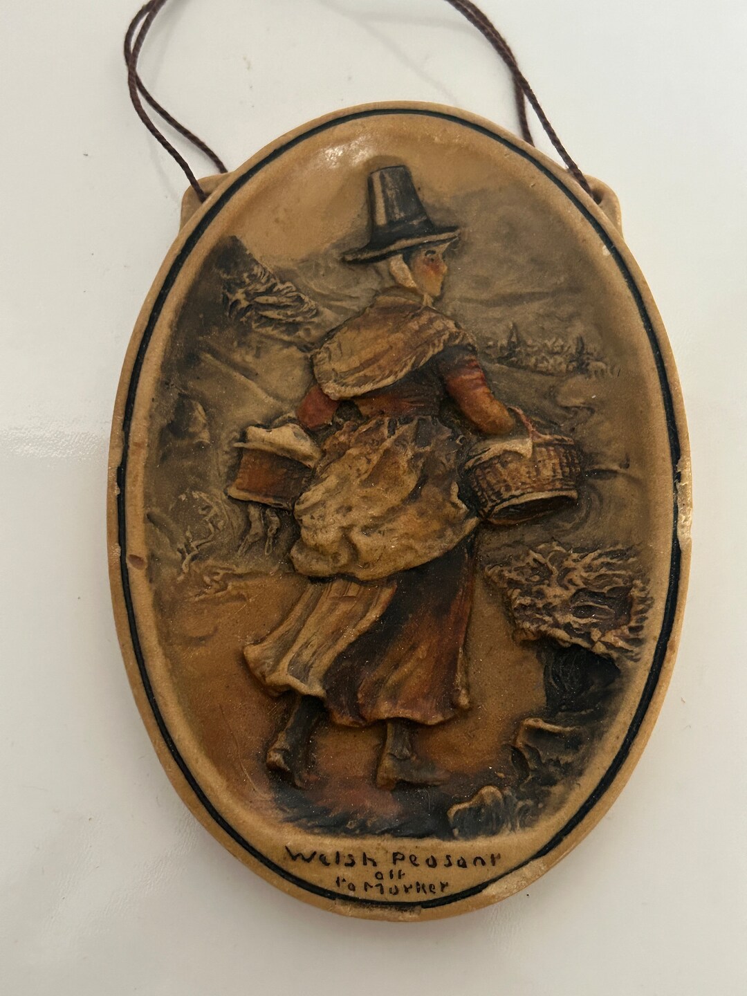 Vintage Art IVOREX PLAQUE Arthur Osborne the Welch Peasant With Other ...