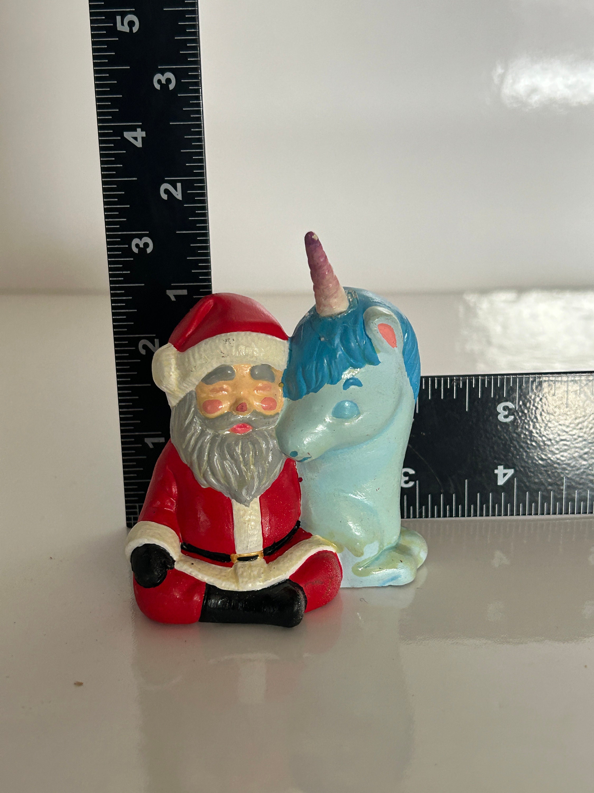 Vintage Hand Painted Porcelain Santa Claus With Blue Magical - Etsy