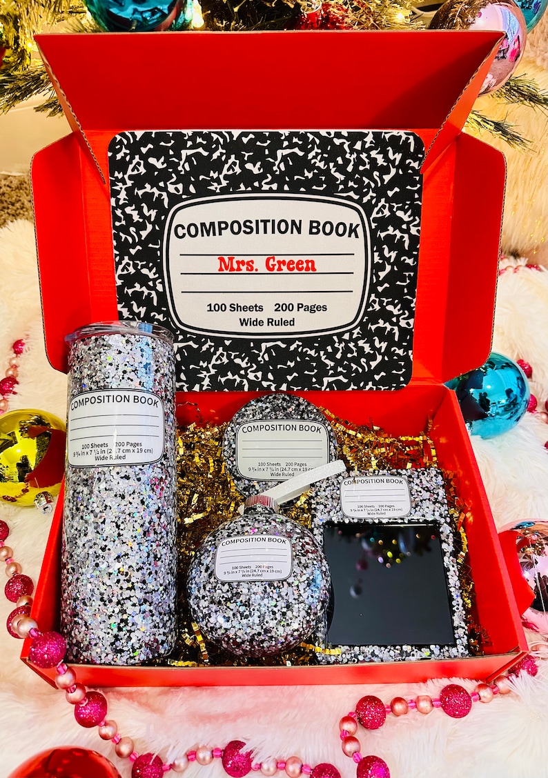 Composition Notebook Teacher Bundle Box, Christmas Box, Teacher Box ...