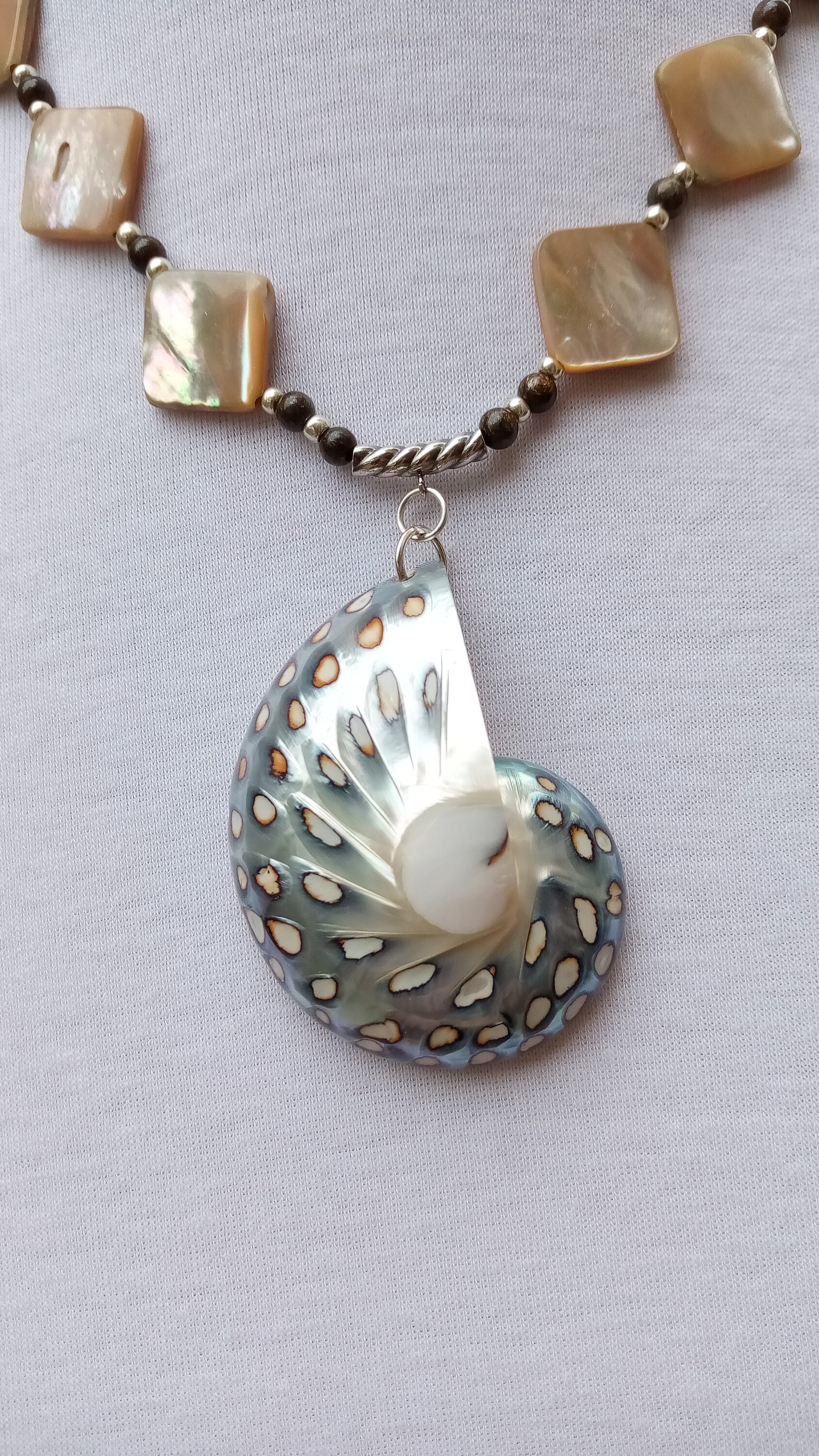 Nautilus Shell and Abalone Necklace - Etsy