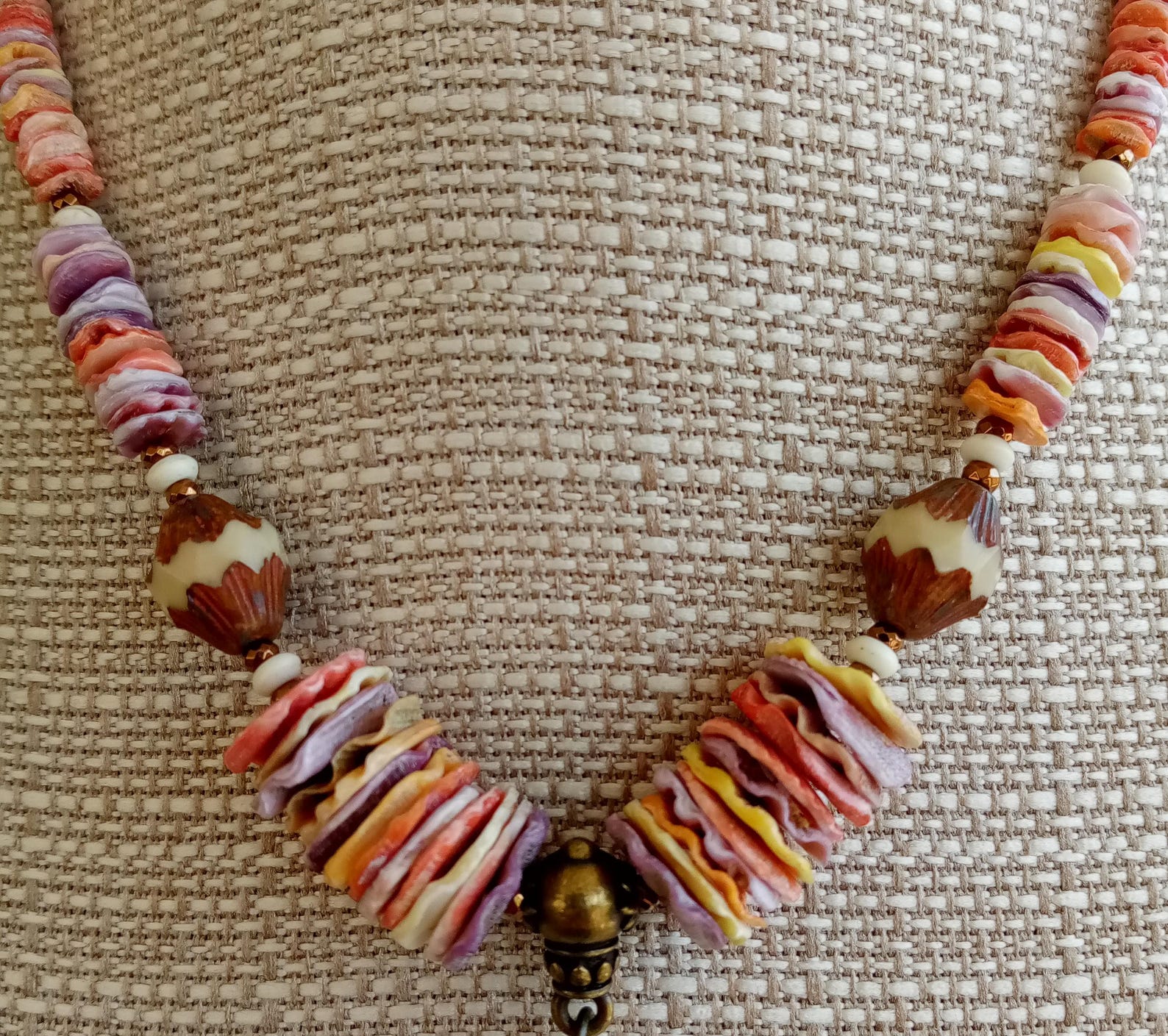 Beach Chic Rainbow Shell Bone Raven Necklace - Etsy