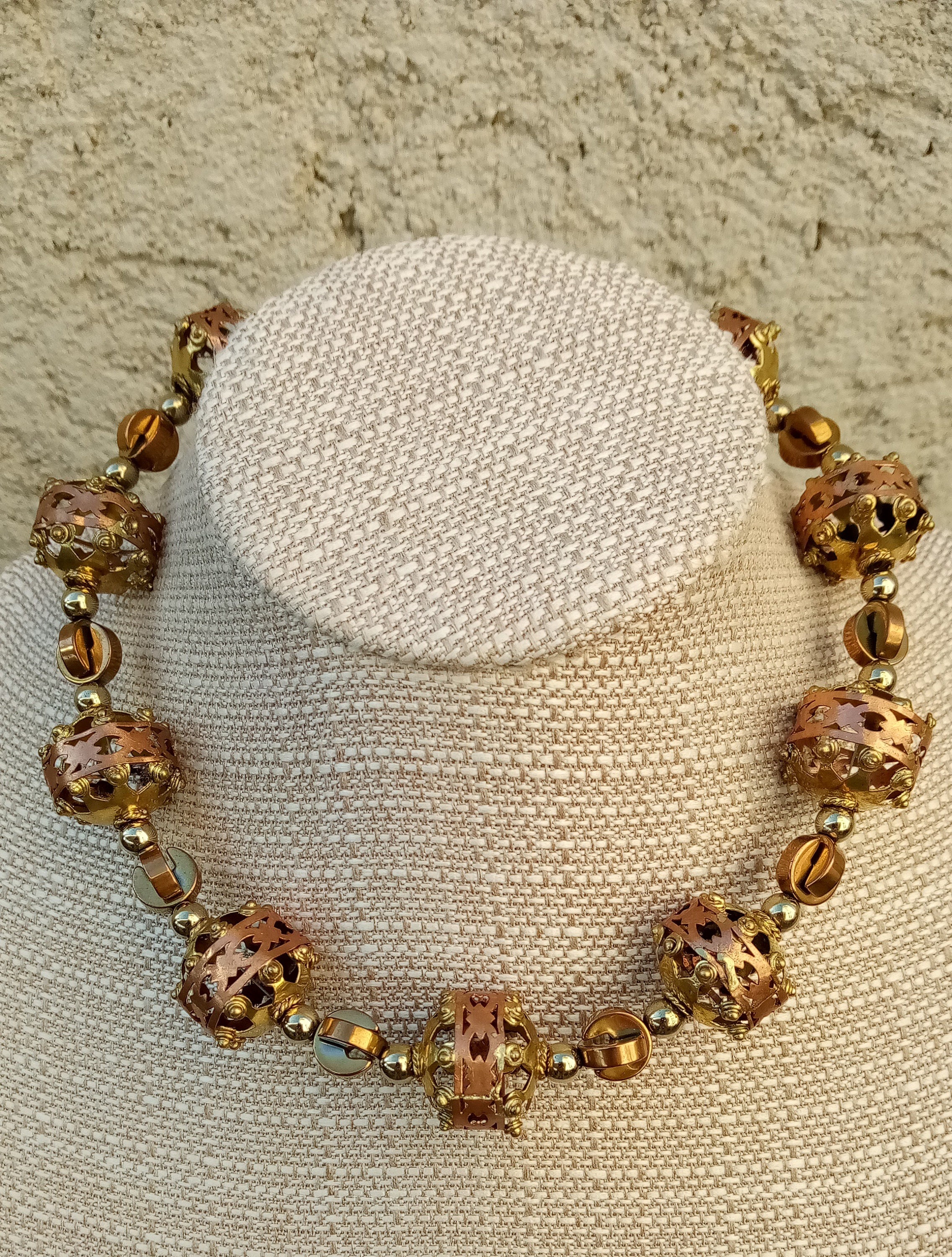 Industrial Medieval Punk Hematite Brass and Copper Metal Choker - Etsy