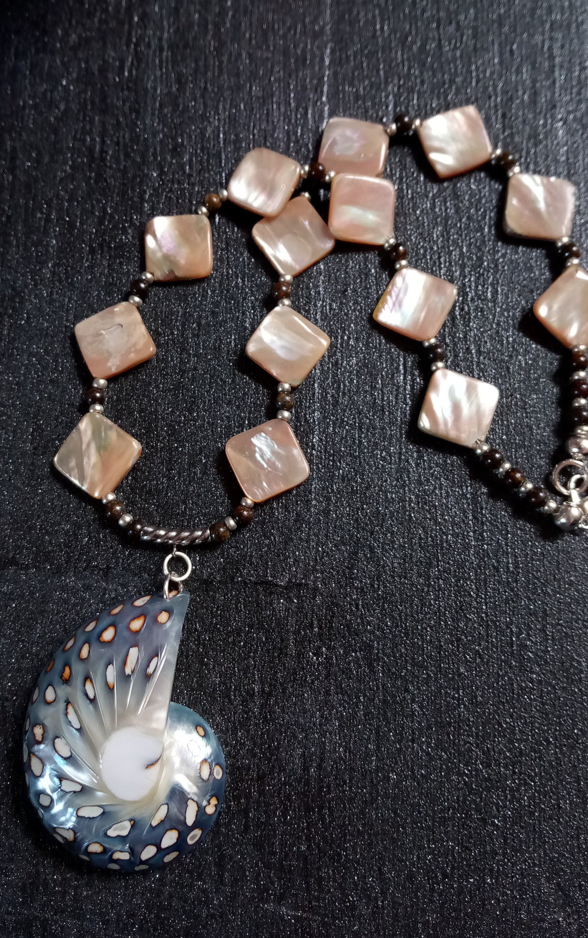 Nautilus Shell and Abalone Necklace - Etsy