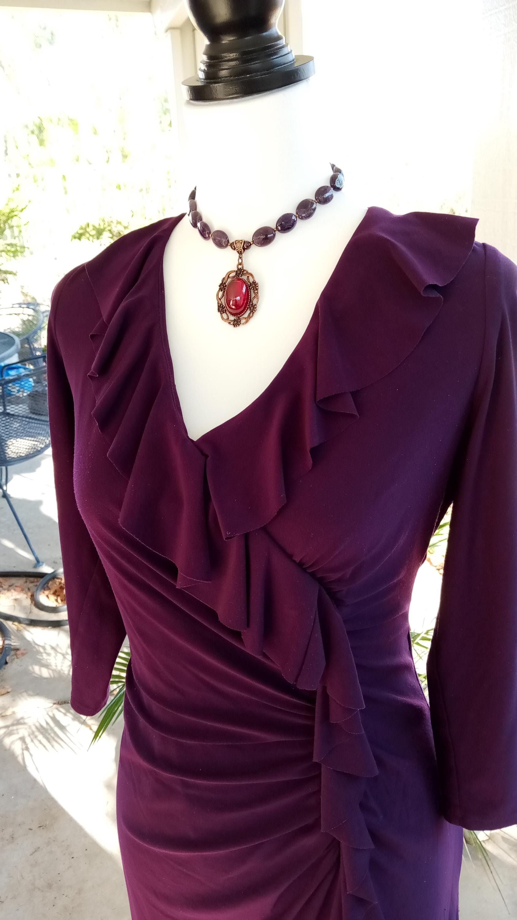 Luscious Red Ruby, Purple Amethyst, Antique Copper Choker - Etsy