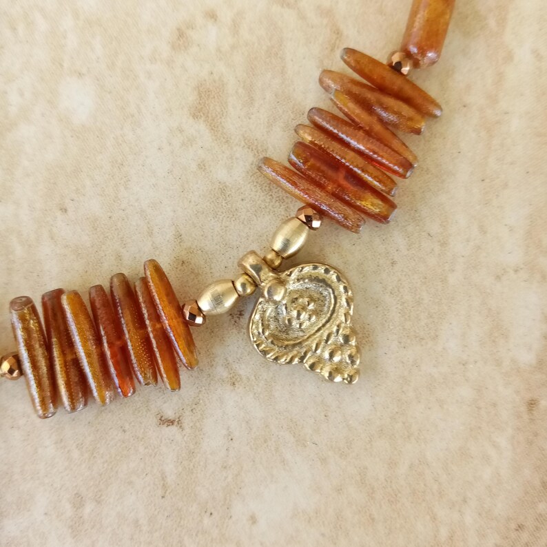Italian Red Branch Coral Beach Necklace: Brown Coral and Brass Accents ...