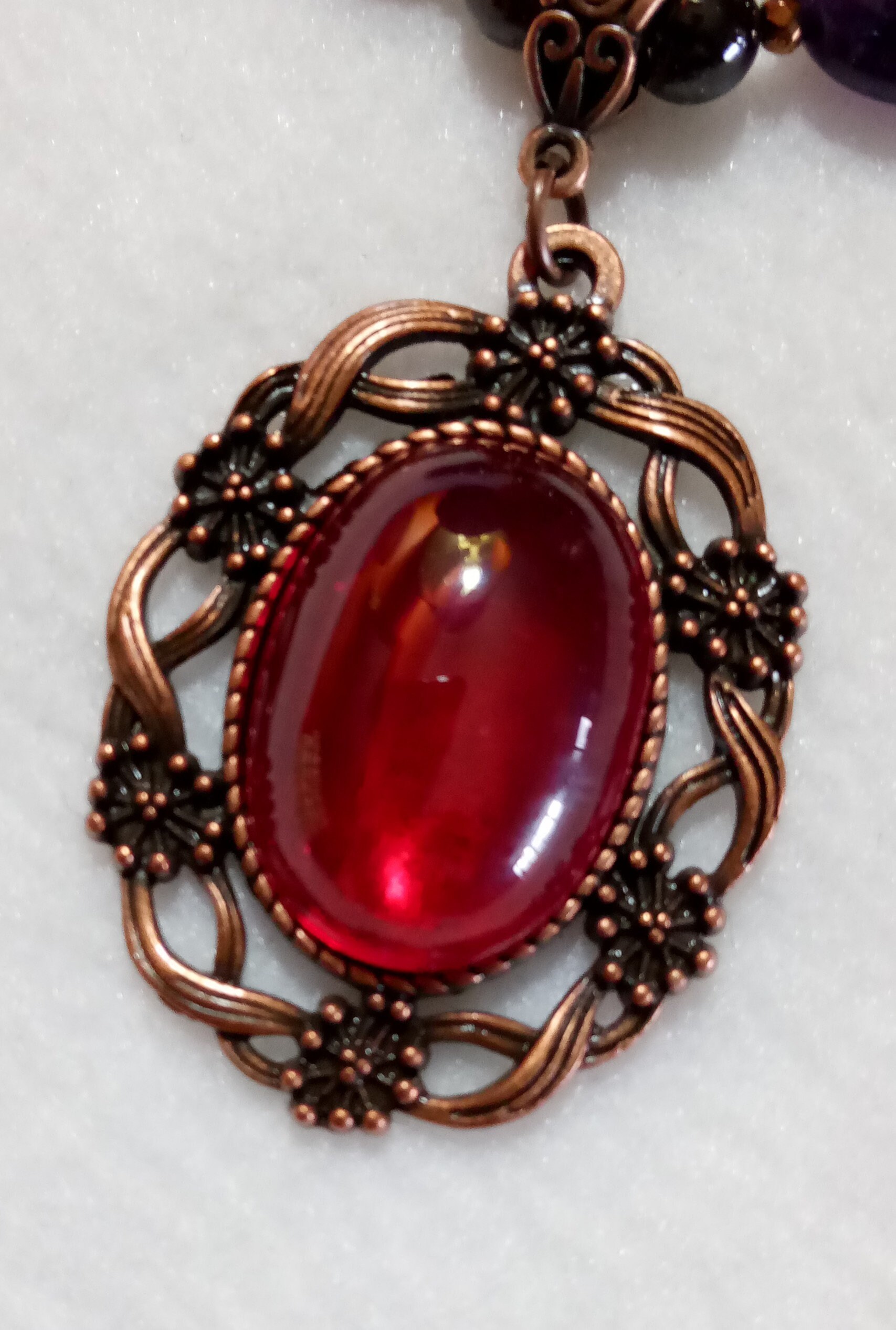 Luscious Red Ruby, Purple Amethyst, Antique Copper Choker - Etsy