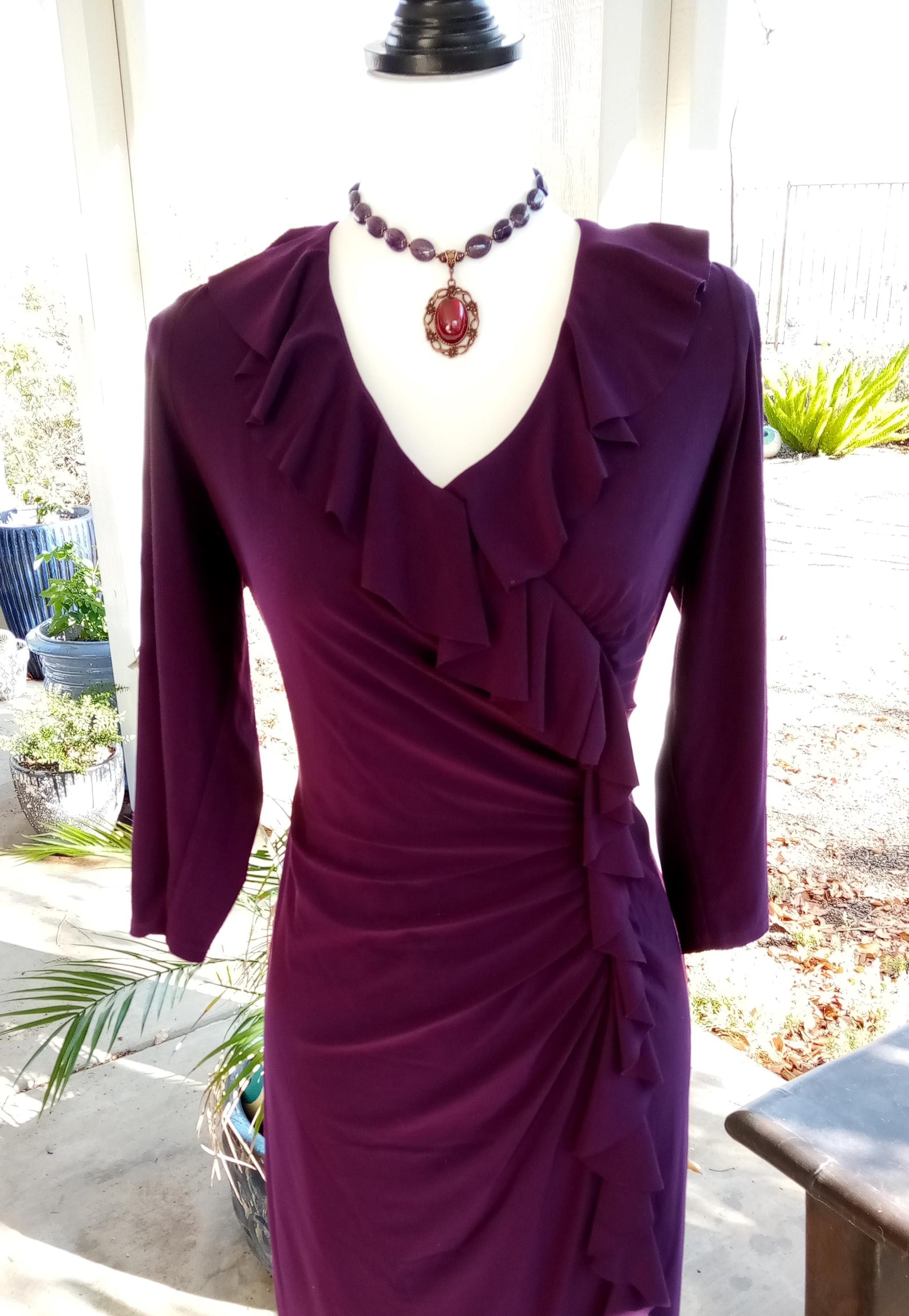 Luscious Red Ruby, Purple Amethyst, Antique Copper Choker - Etsy