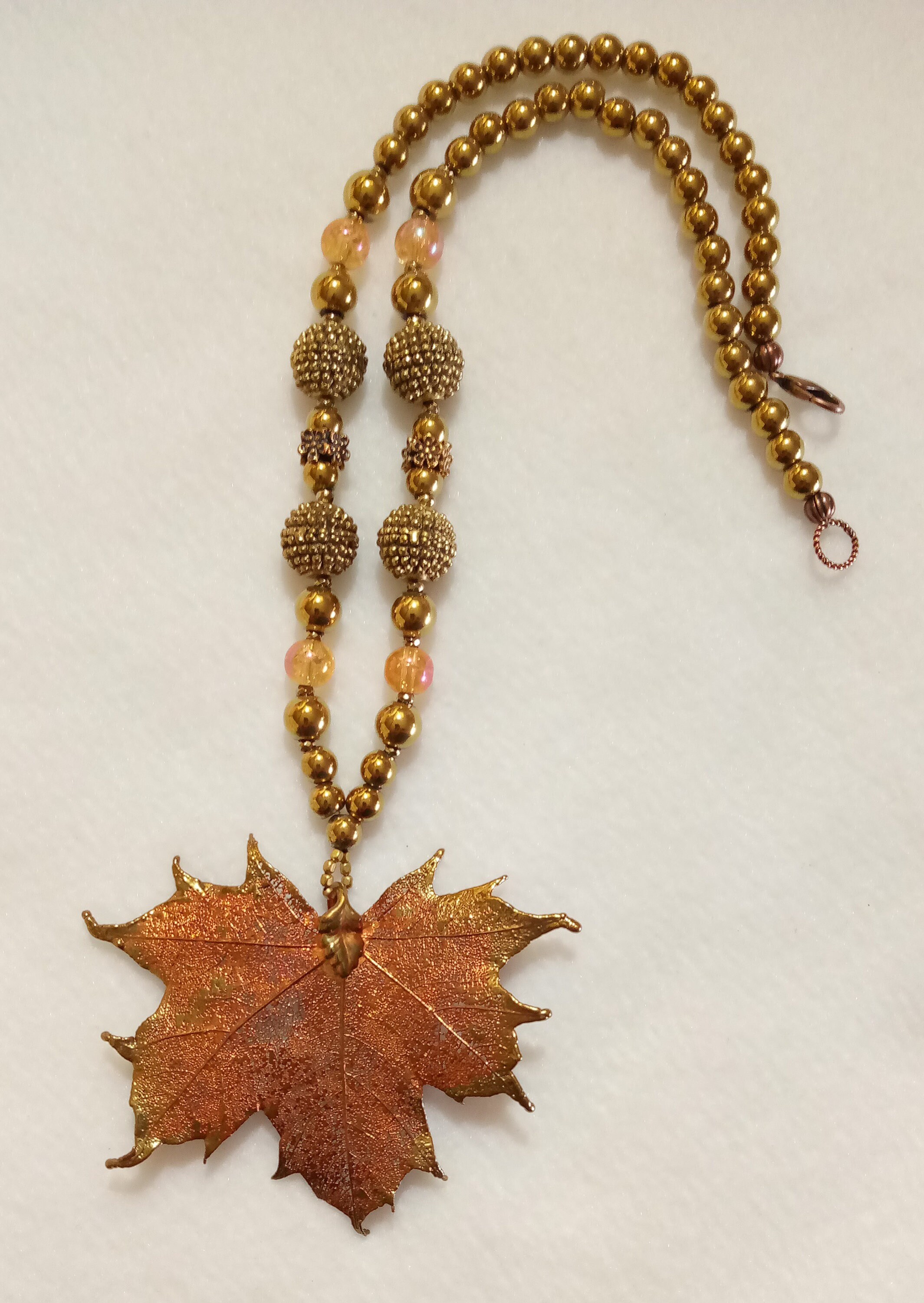 Copper and Gold Electroplated Large Natural Maple Leaf Necklace - Etsy