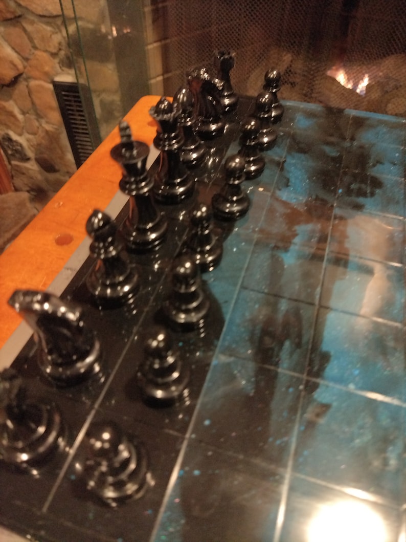 Marbled Chess Set Using Epoxy Resin 10x10 Board With Pieces - Etsy