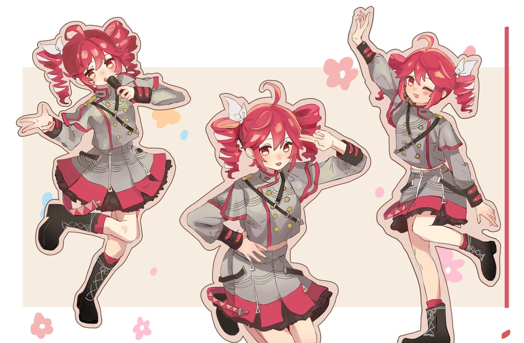 Stickers 3PC Vinyl Sticker Flakes, Kawaii Anime Girl Decal - Etsy UK