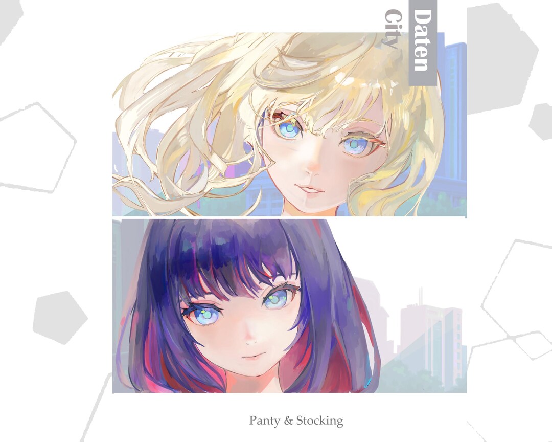 Panty/ Stocking PSG Anarchy Sisters Magical Girl Art Print - Etsy