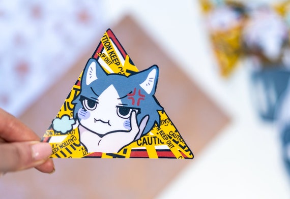 Cat Warning Sign Sticker Keep Out Sign Sticker Grumpy Blue - Etsy Canada