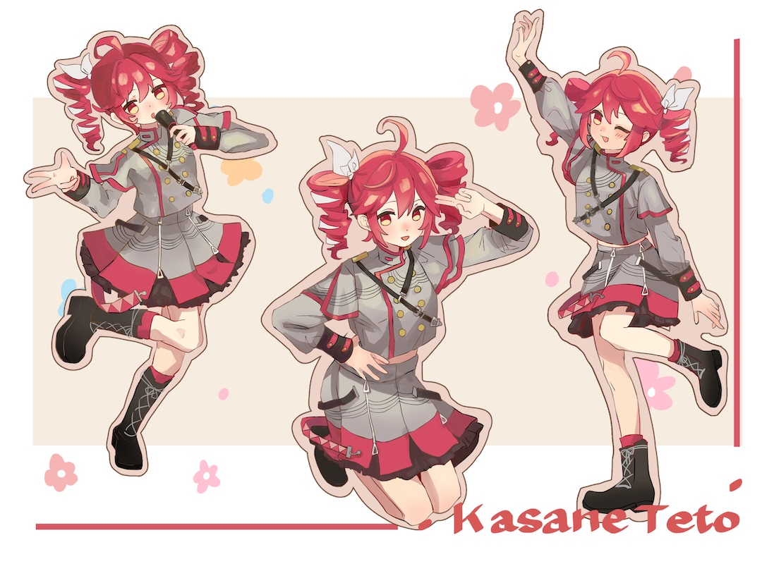 Vocaloid Kasane Teto Stickers 3PC Vinyl Sticker Flakes - Etsy