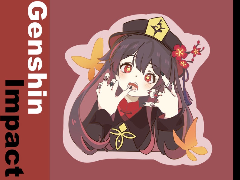 Genshin Hutao Vinyl Sticker Genshin Impact Character Sticker - Etsy Canada