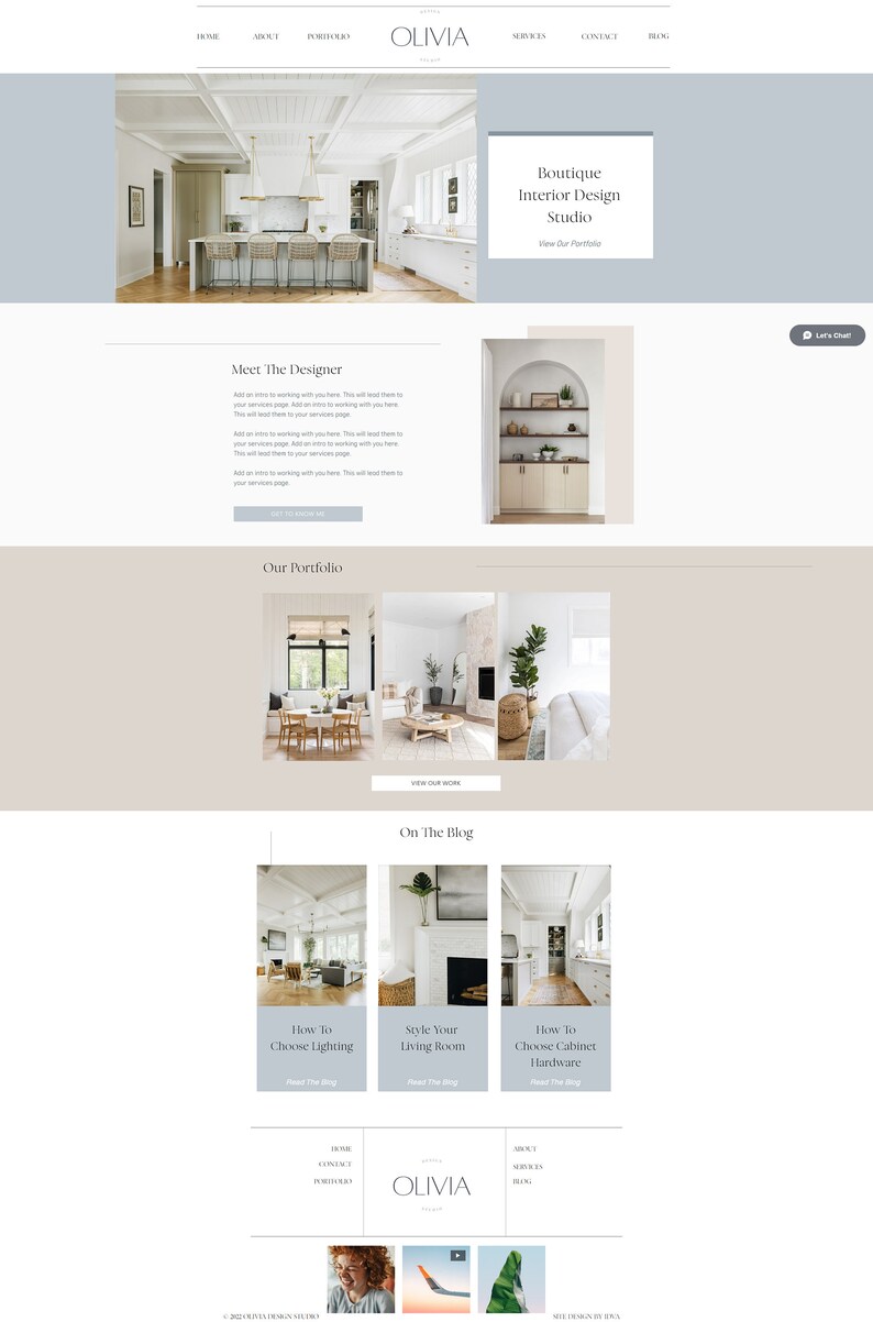 Interior Designer Website, Website Template, Interior Design Business ...