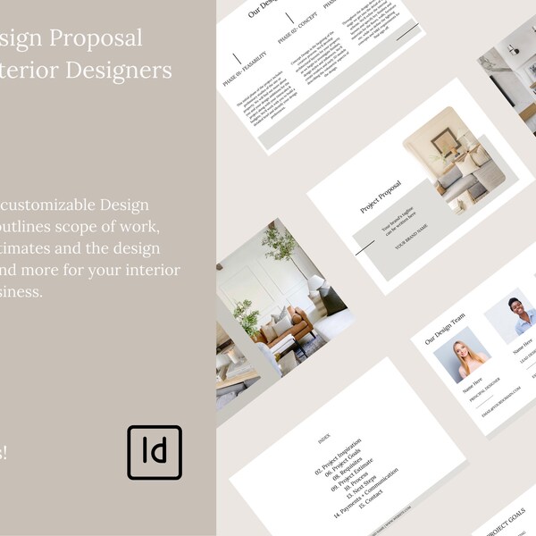Interior Design Proposal Template Indesign - Etsy