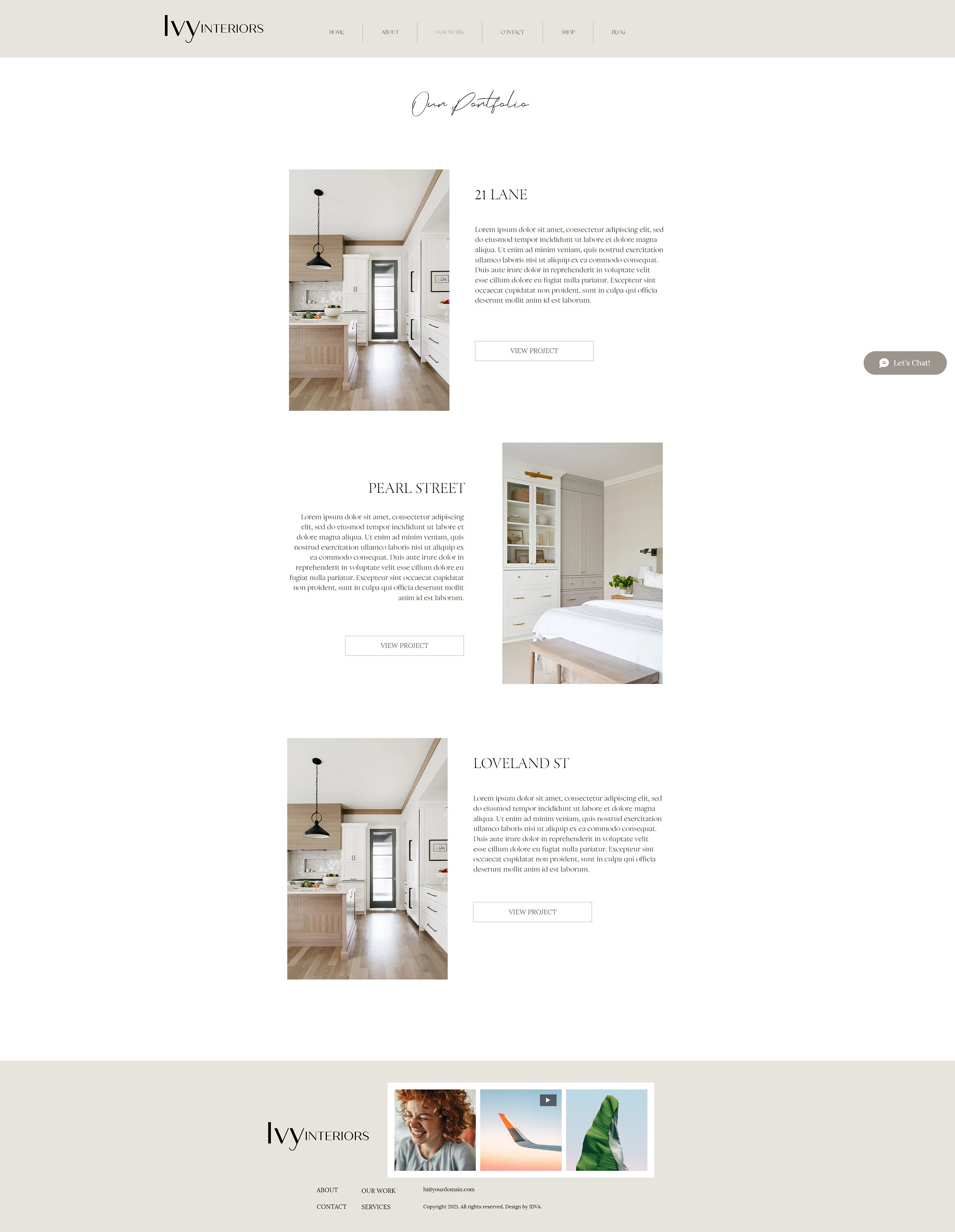 Interior Designer Website, Website Template, Interior Design Business ...