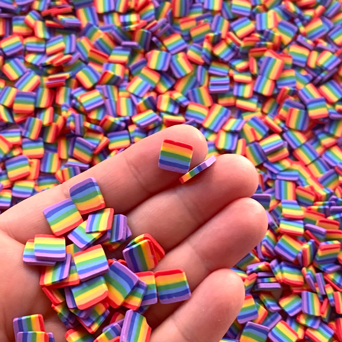 10g/30g/50g Rainbow Flag (thick Cut) Polymer Clay Slices (non-edible ...