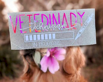Veterinary Technician Window Decal - VINYL -vet Tech Monogram - Etsy