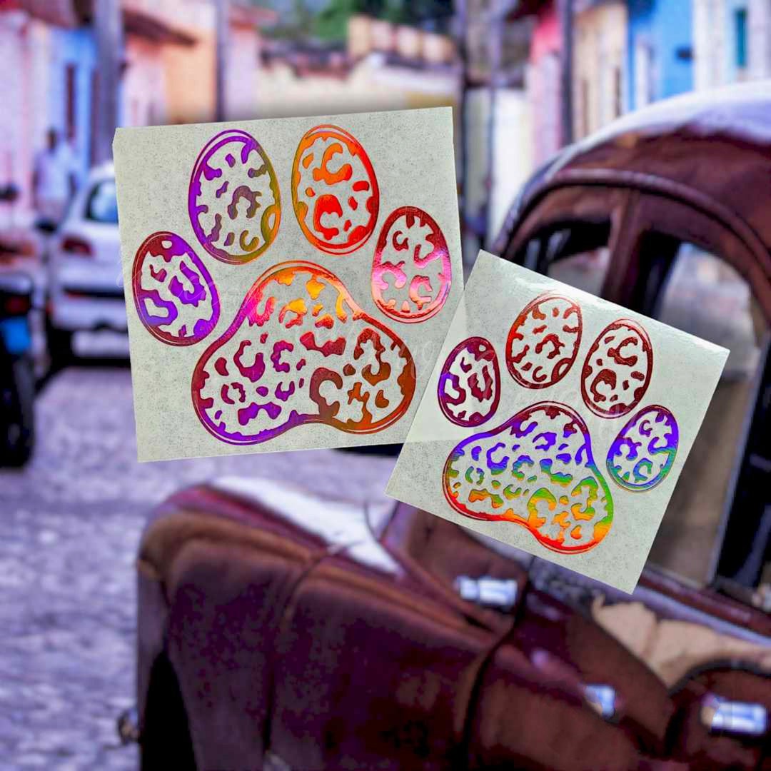 Cheetah Paw Print Car Decal || Paw Print Car Decals ||cheetah Dog Mom ...