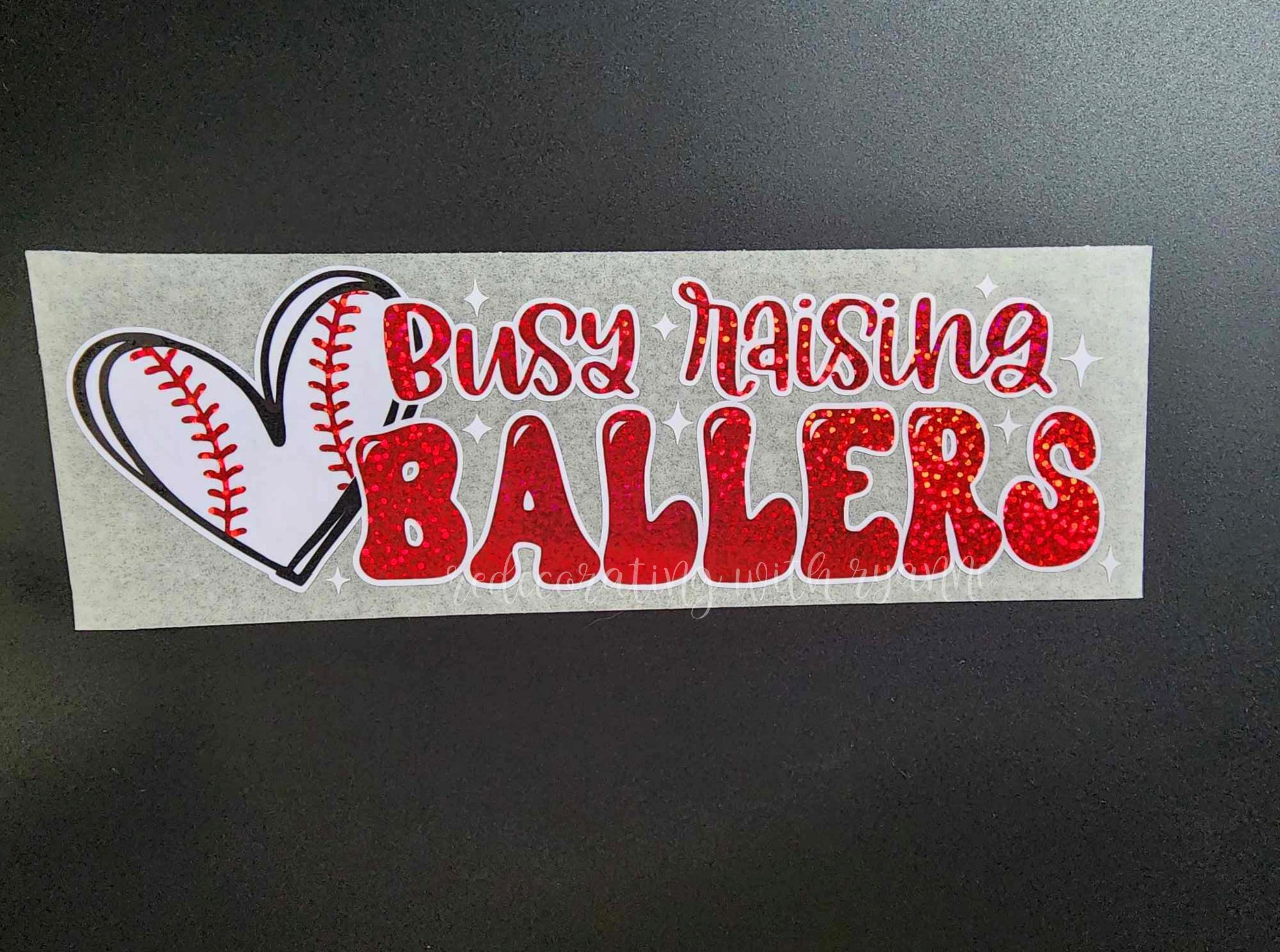 Busy Raising Ballers Car Decal || Baseball Mom Life Decal || Mom Car ...