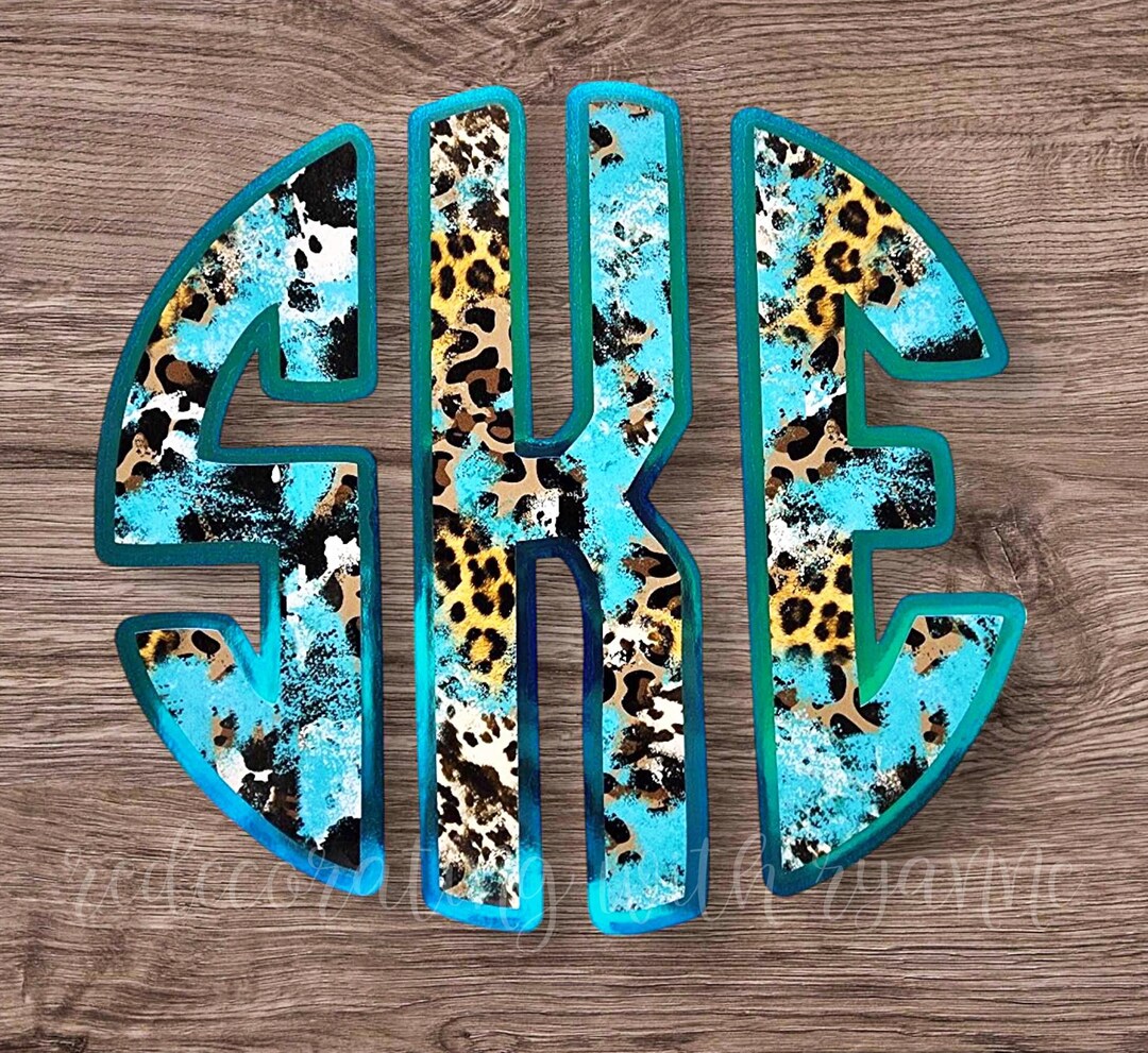 Custom Monogram Vinyl Decal Pattern Vinyl Monogram Initials Decal 2 or ...