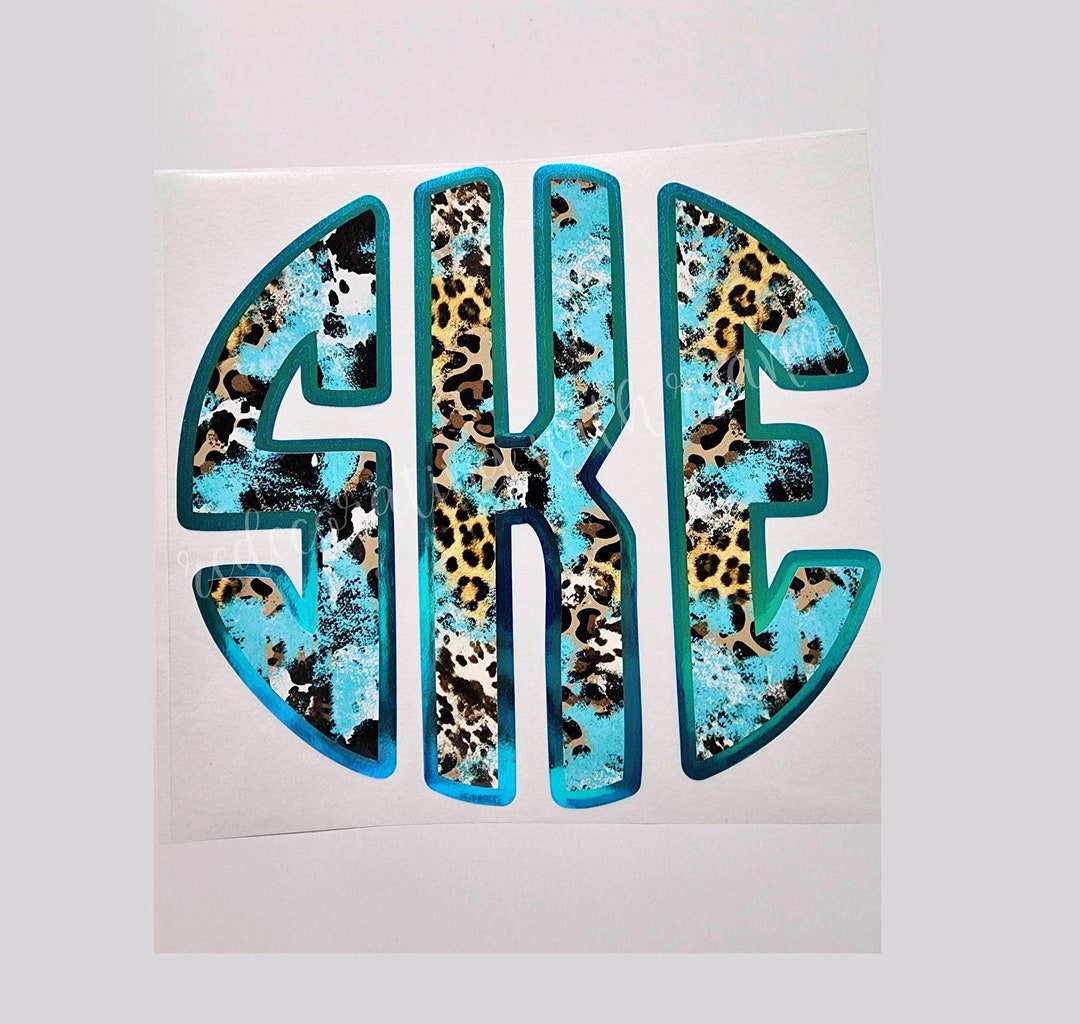 Custom Monogram Vinyl Decal Pattern Vinyl Monogram Initials - Etsy