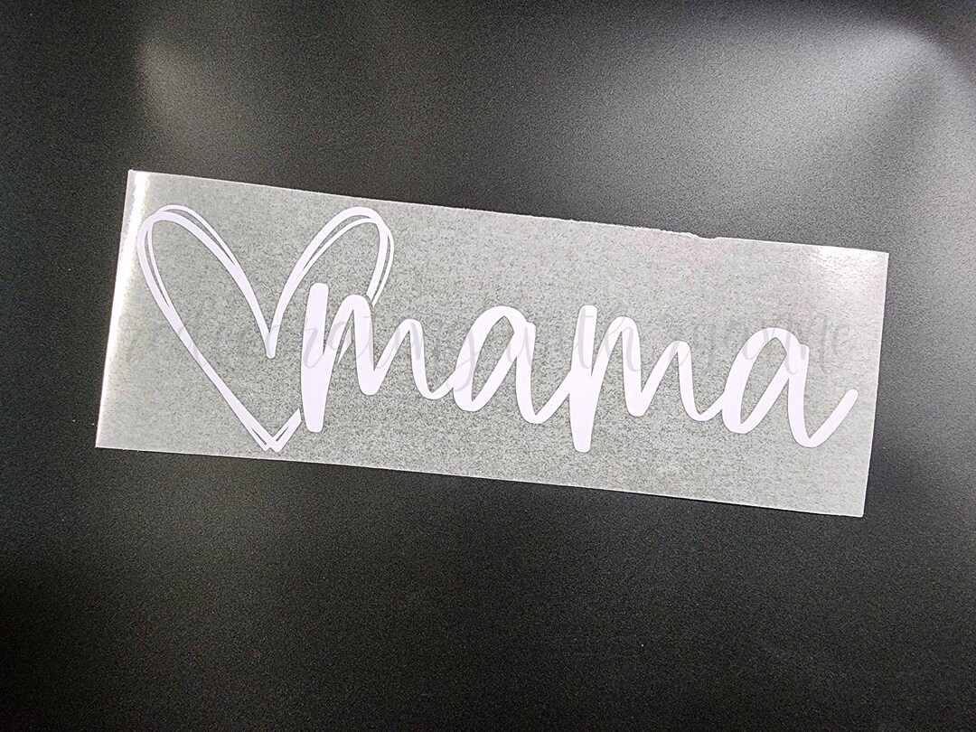 Mama Heart Cursive Vinyl Car Decal Mom Car Decal Premium Holographic ...