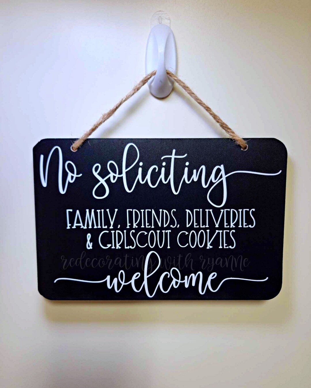 Cute No Soliciting - Mini Chalkboard Doorbell Door Sign - Wreath Center ...
