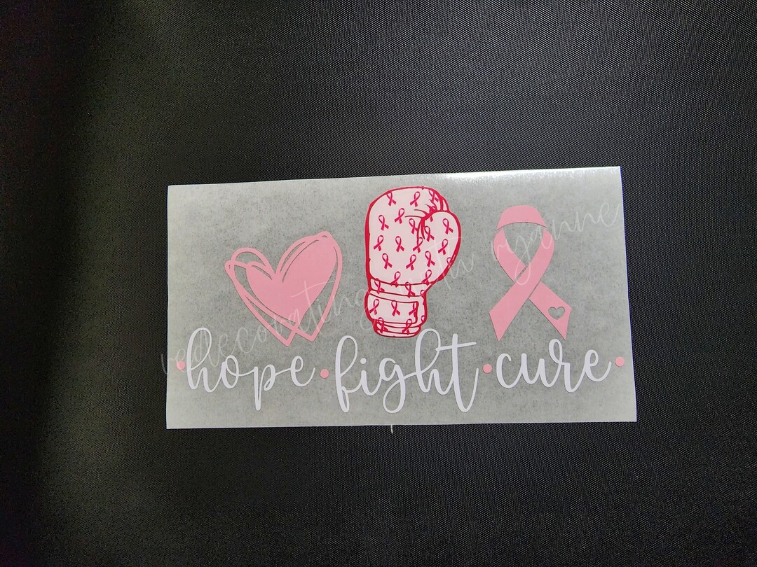 Hope Fight Cure Breast Cancer Support Car Decal Breast - Etsy