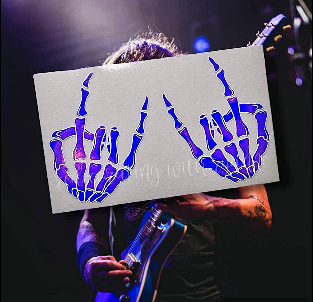 Double Rock Skeleton Hands Car Decal || Premium Vinyl Decal Double Rock ...