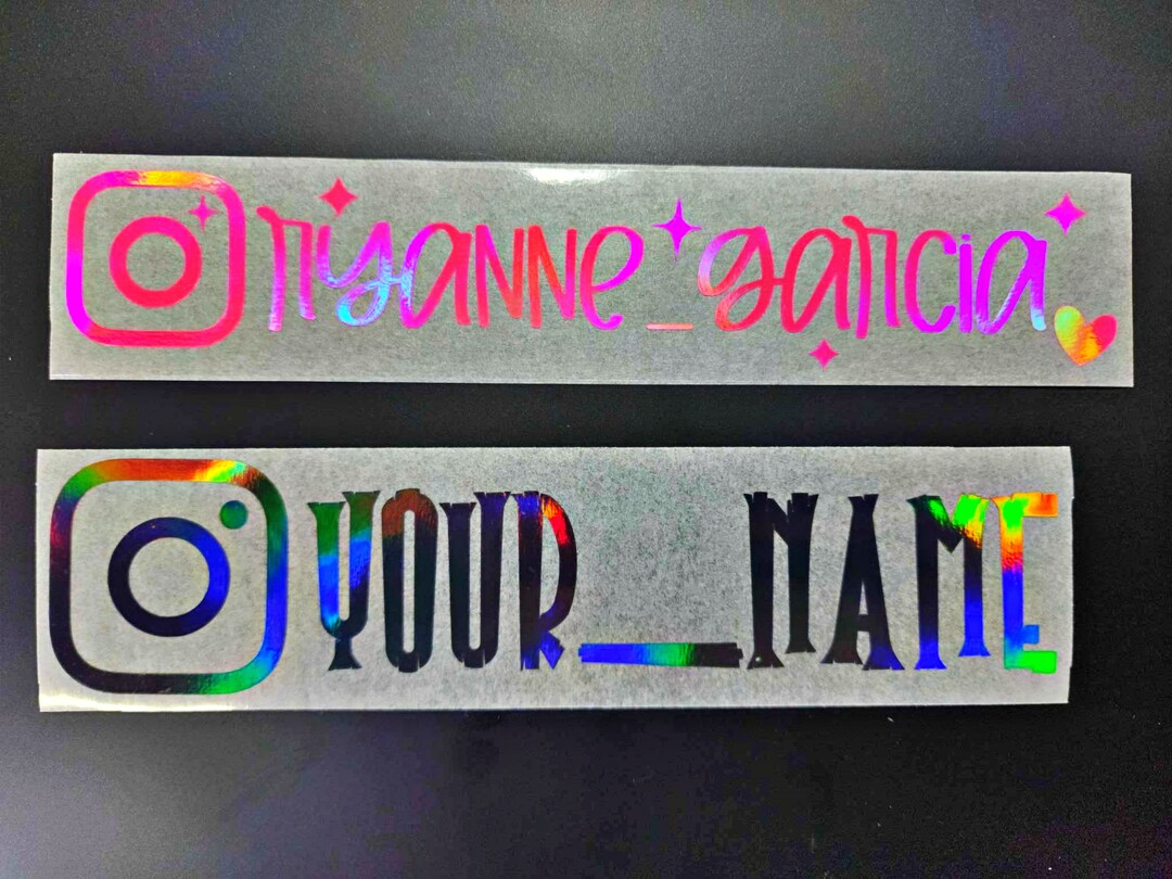 Custom Social Media Decal Premium Vinyl Car Decal Custom IG Hande ...